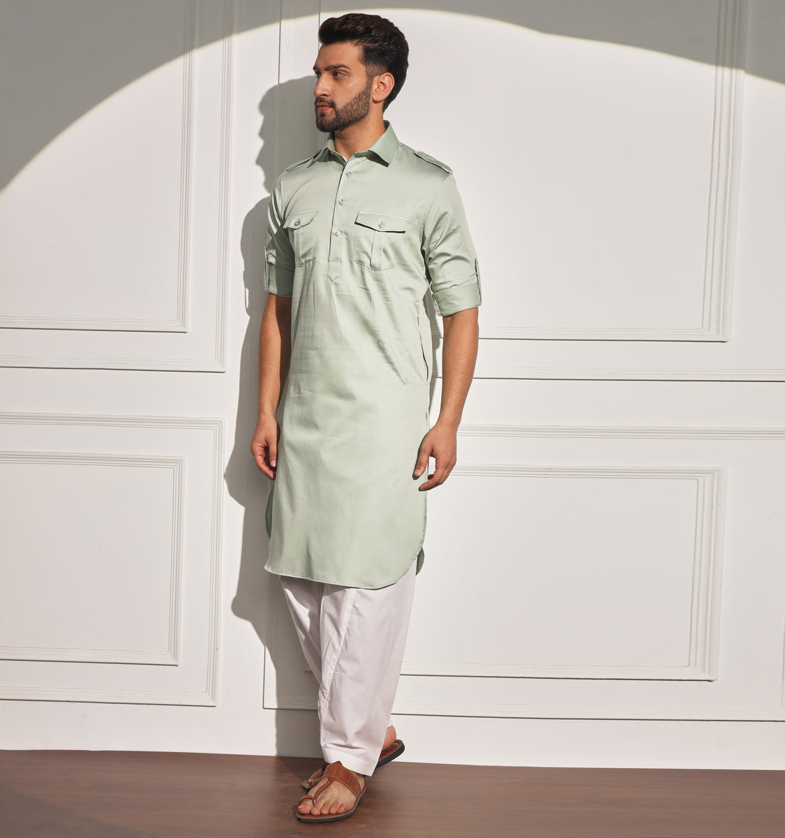 Pista Green Pathani Kurta – Mad Clothing India